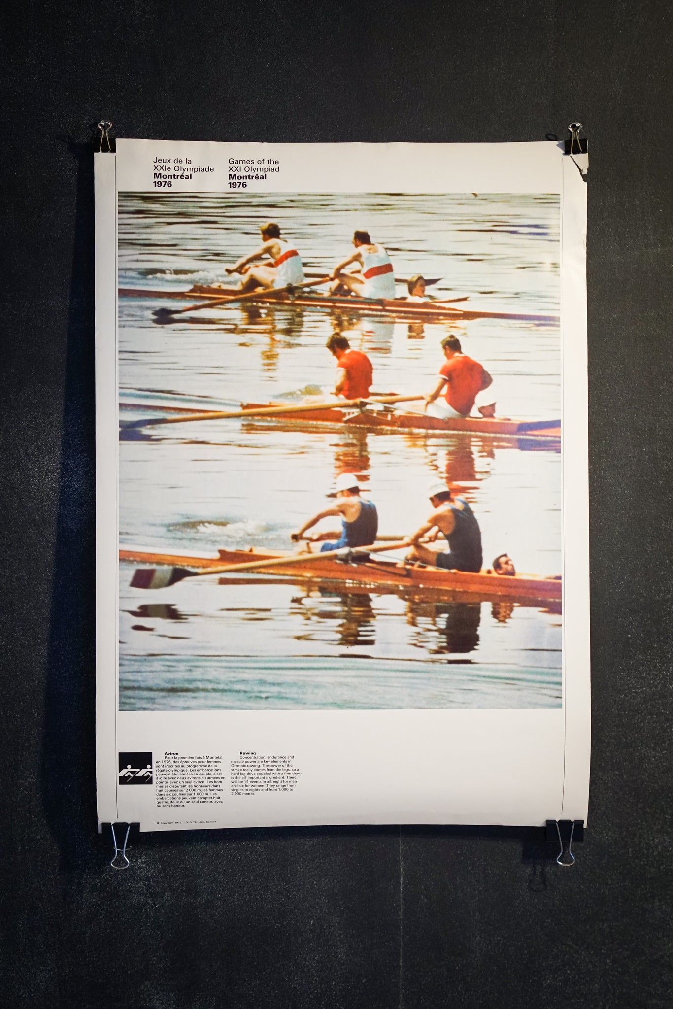 Affiche originale 1976 des Jeux Olympiques de Montréal, Aviron & Yacht ...