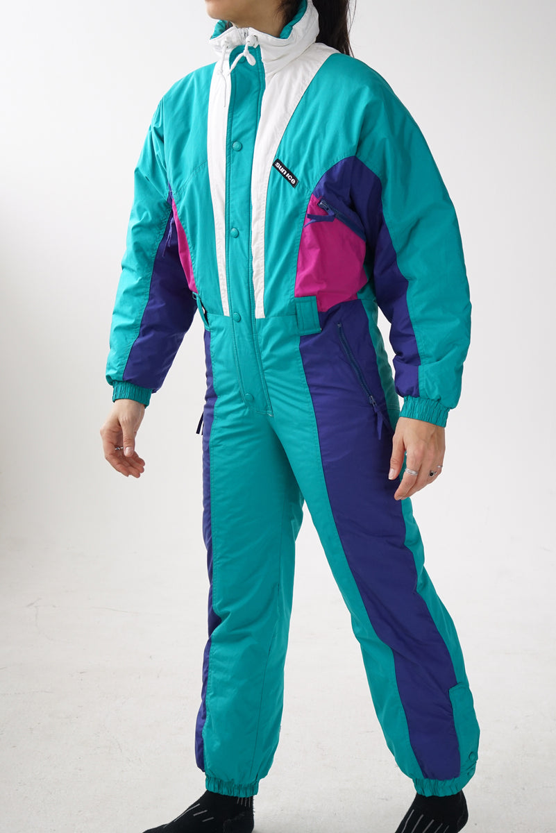 One piece retro ski suit Sunice, snow suit vintage pour enfant taille ...